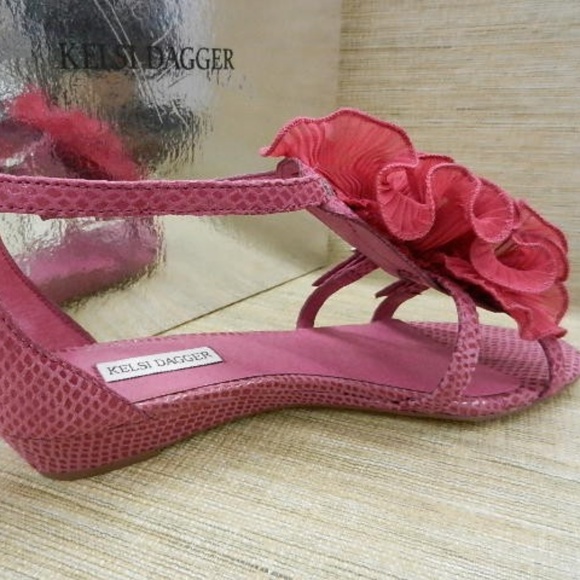 Kelsi Dagger | Shoes | Raspberry Monaco Snake Embossed Leather Sandals ...